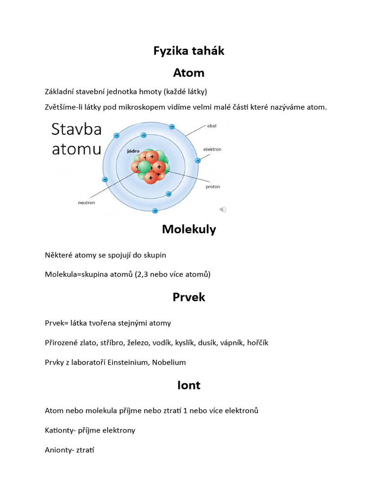 Fyzika Tahák | PDF