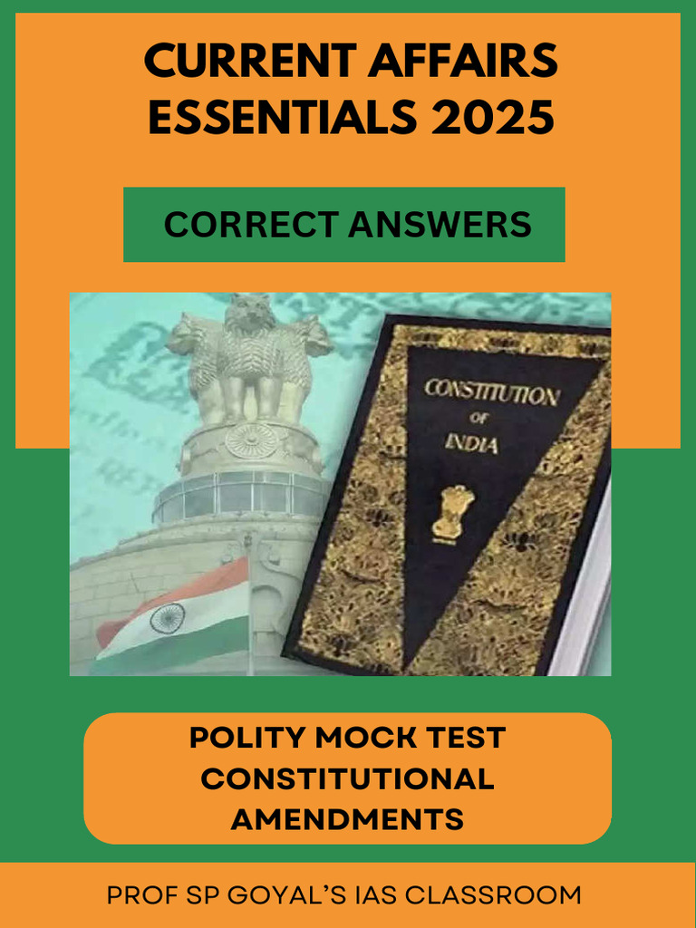 Mock Test on Constitutional Amendments | PDF | Legal Documents | Government