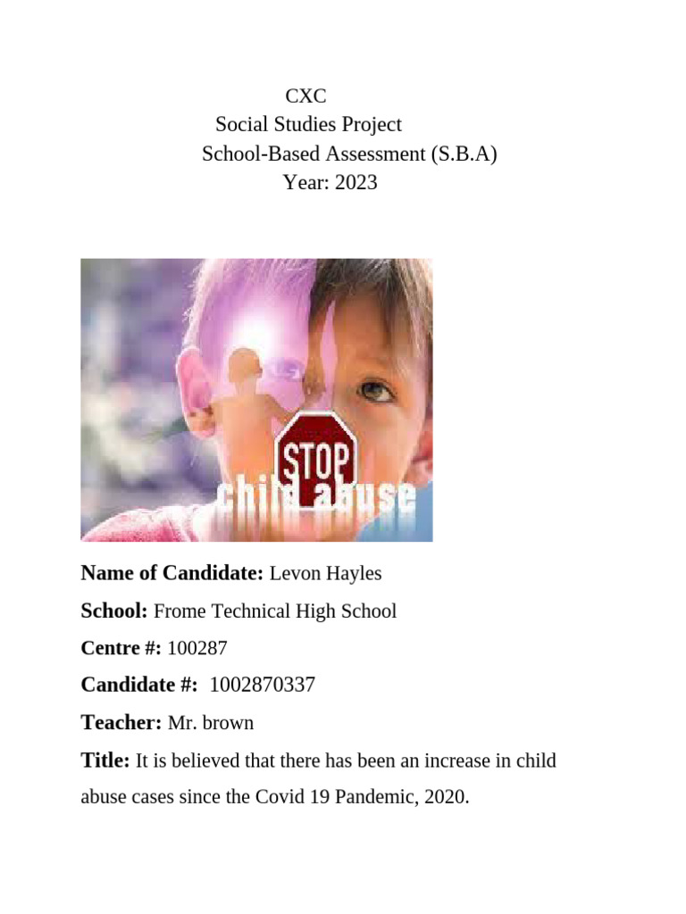Leavon Hayles Social Studies | PDF | Child Abuse | Violence