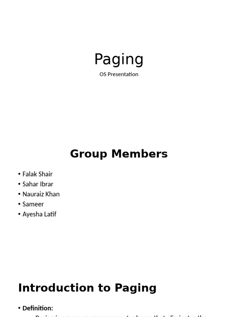 Paging | PDF