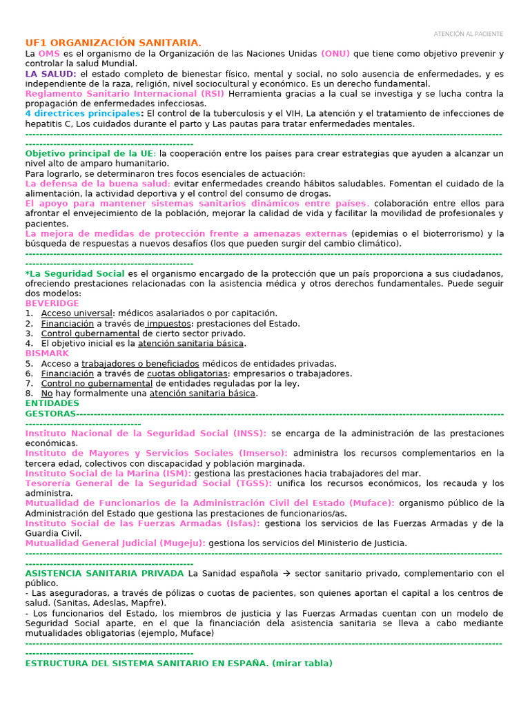 Estructura del Sistema Sanitario Español | PDF | Hospital | Comunicación