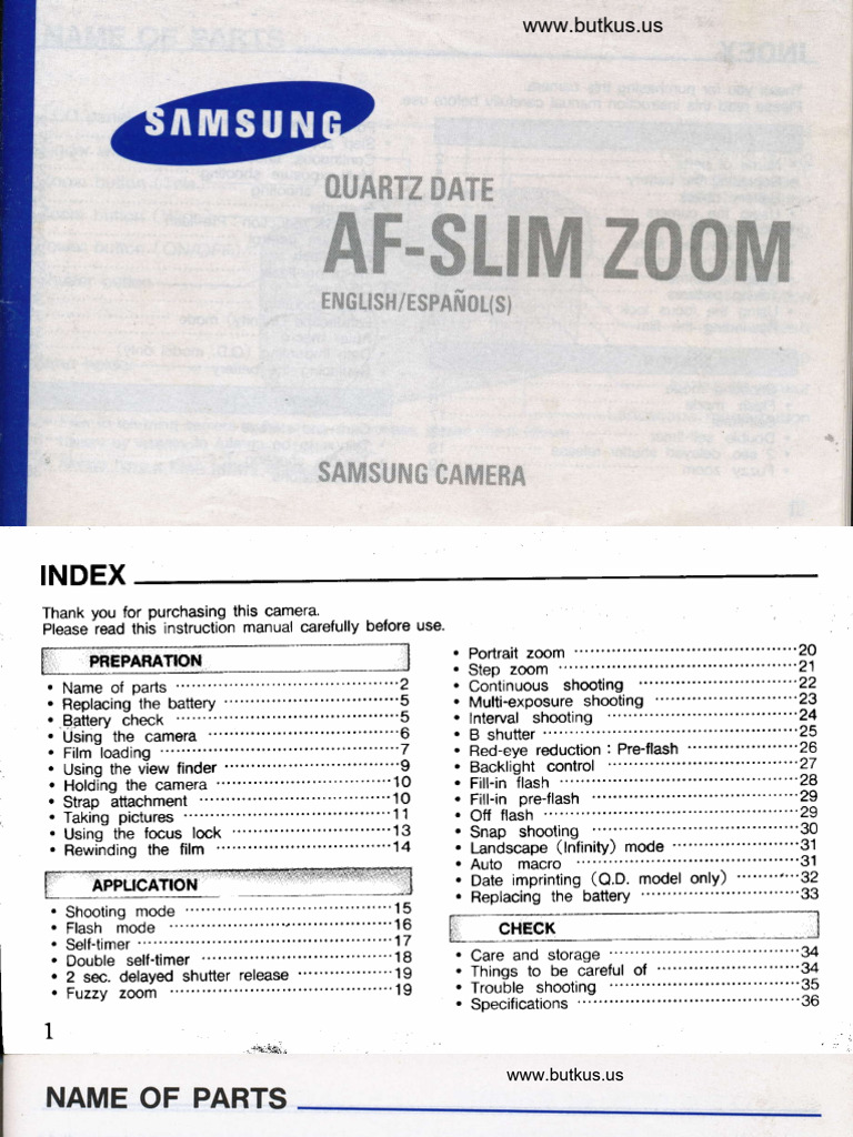 Samsung - Af Slim Zoom e S | PDF | Flash (Photography) | Camera