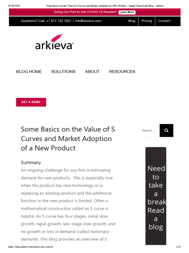 Value of S Curves a | PDF | Exponential Function | Demand