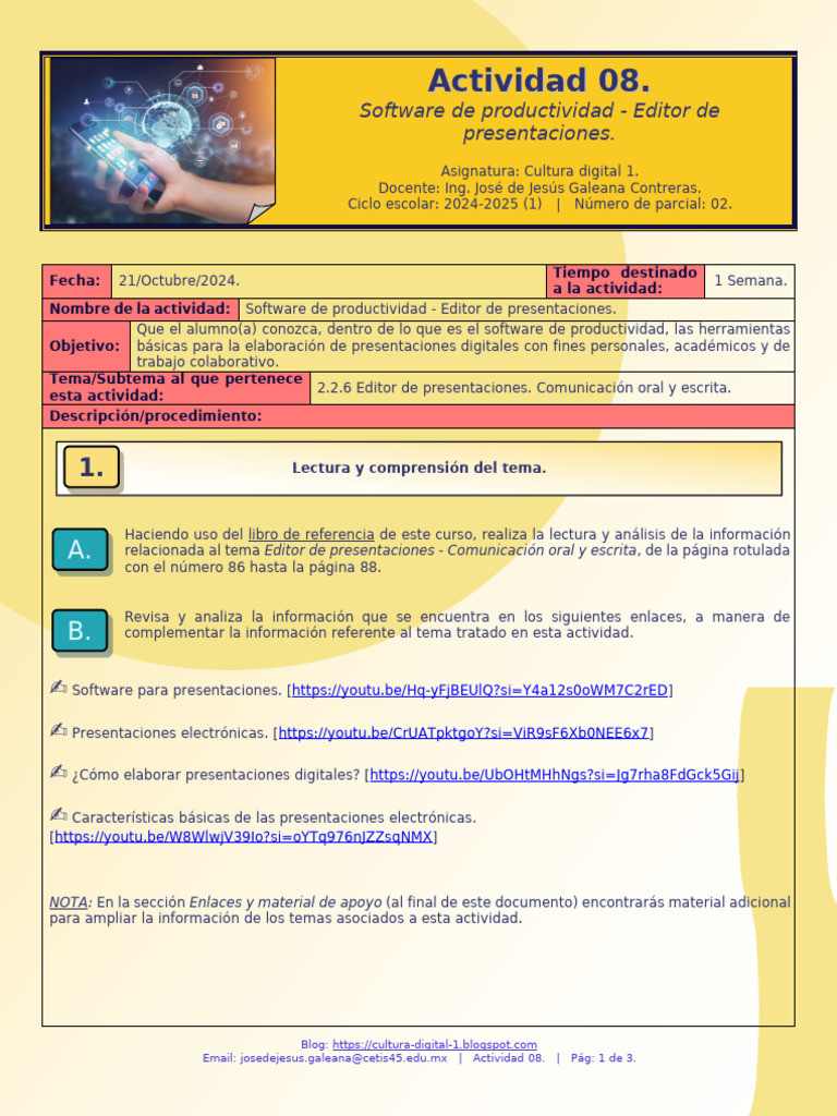 Actividad 08 cultura digital | PDF | Microsoft PowerPoint | Archivo de computadora