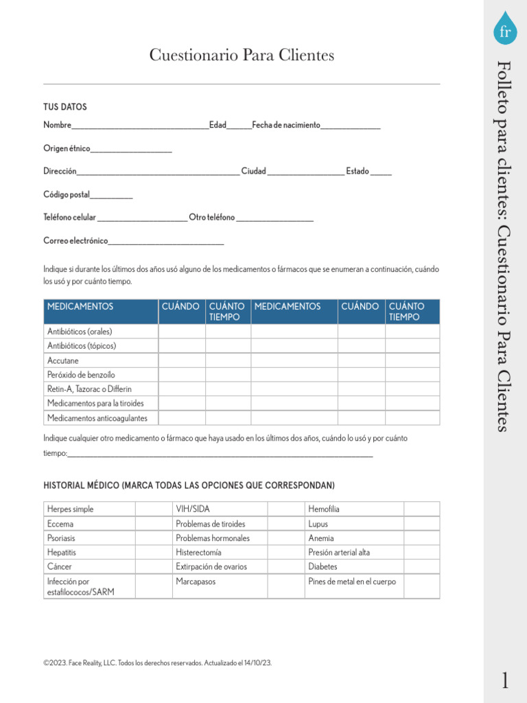 1-Client Questionnaire Audit Spanish | PDF | Alimentos | Especialidades ...