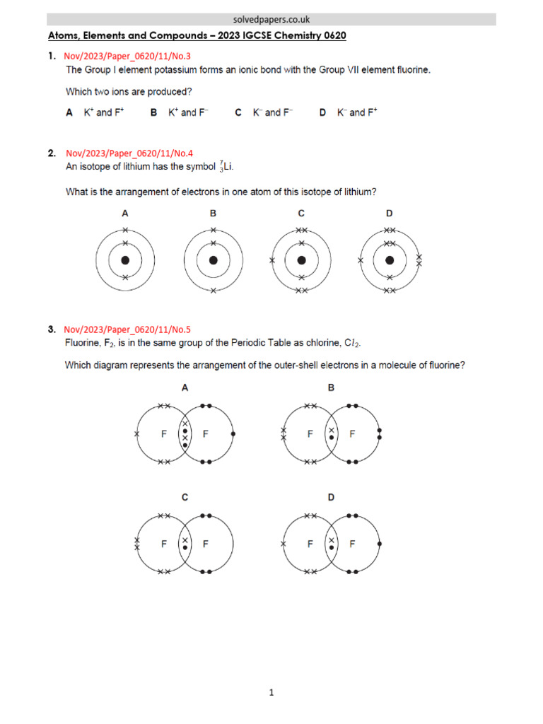 Test 2 1 | PDF | Chemistry | Atoms