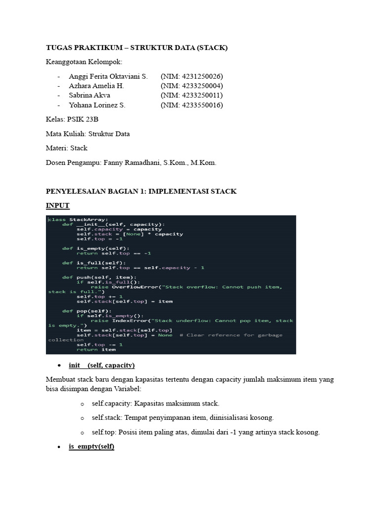 Tugas Projek Struktur Data Kelompok 1 | PDF