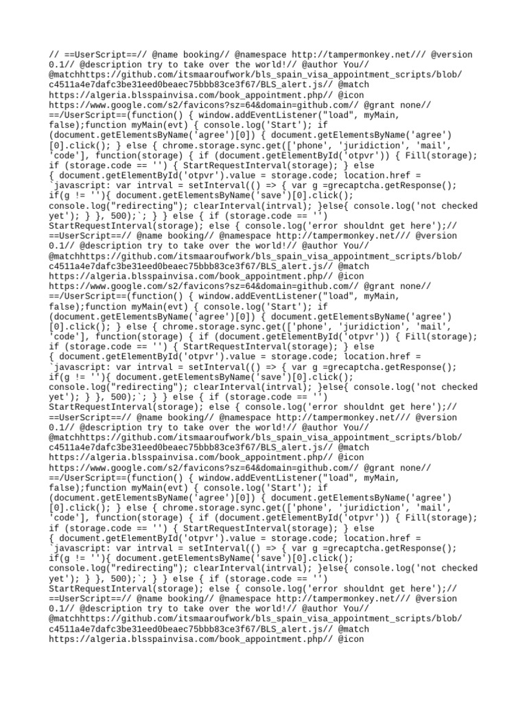 Appointment BLS DZ Script | PDF | Software Engineering | Computer Programming