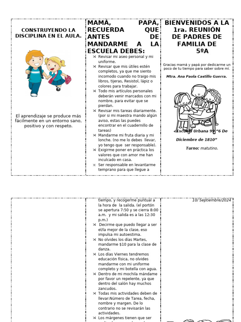 Tríptico Junta Pao | PDF | Modificación de comportamiento