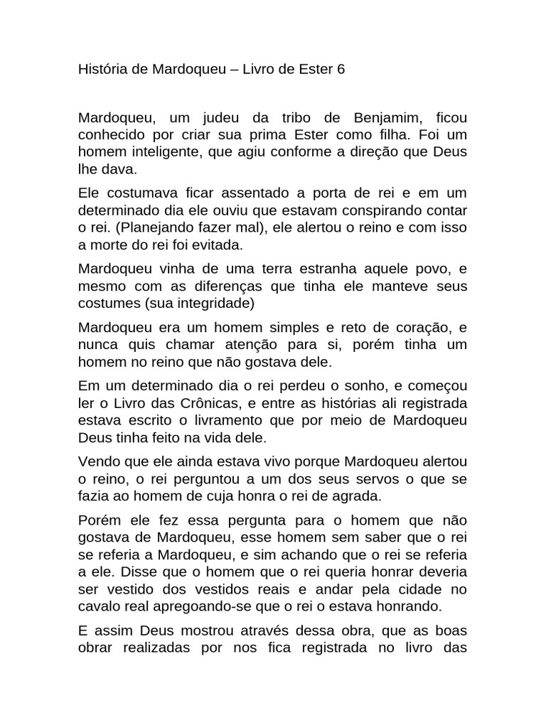 Historia de Mardoqueu | PDF