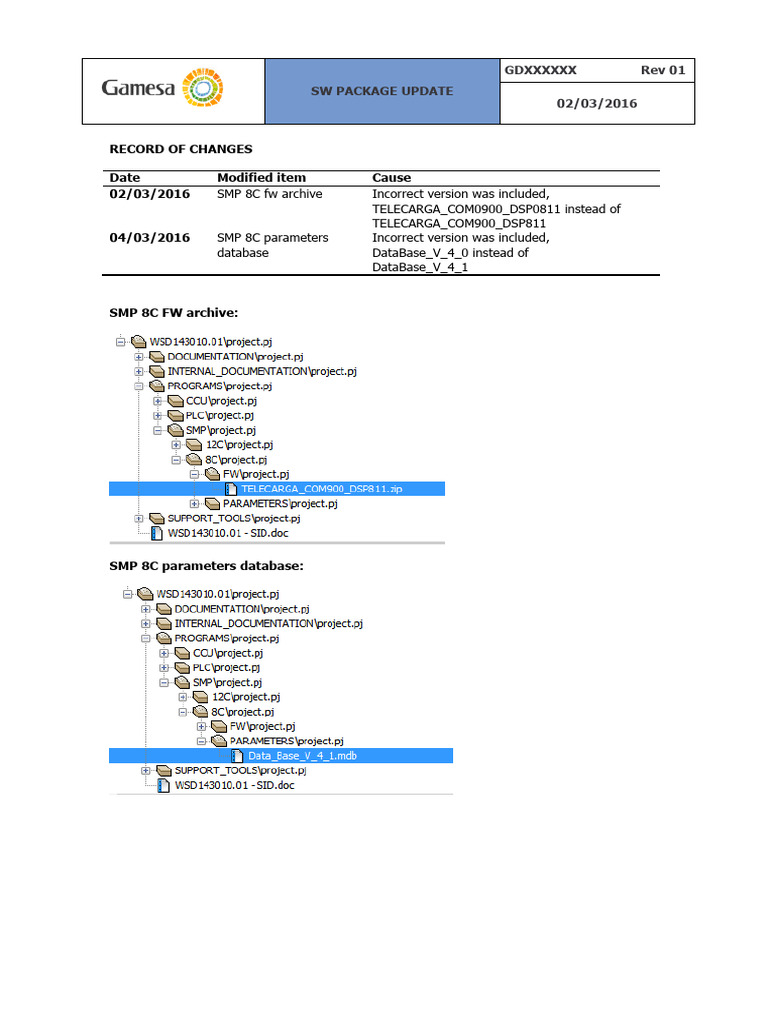 WSD143010.01 SW Package Update | PDF