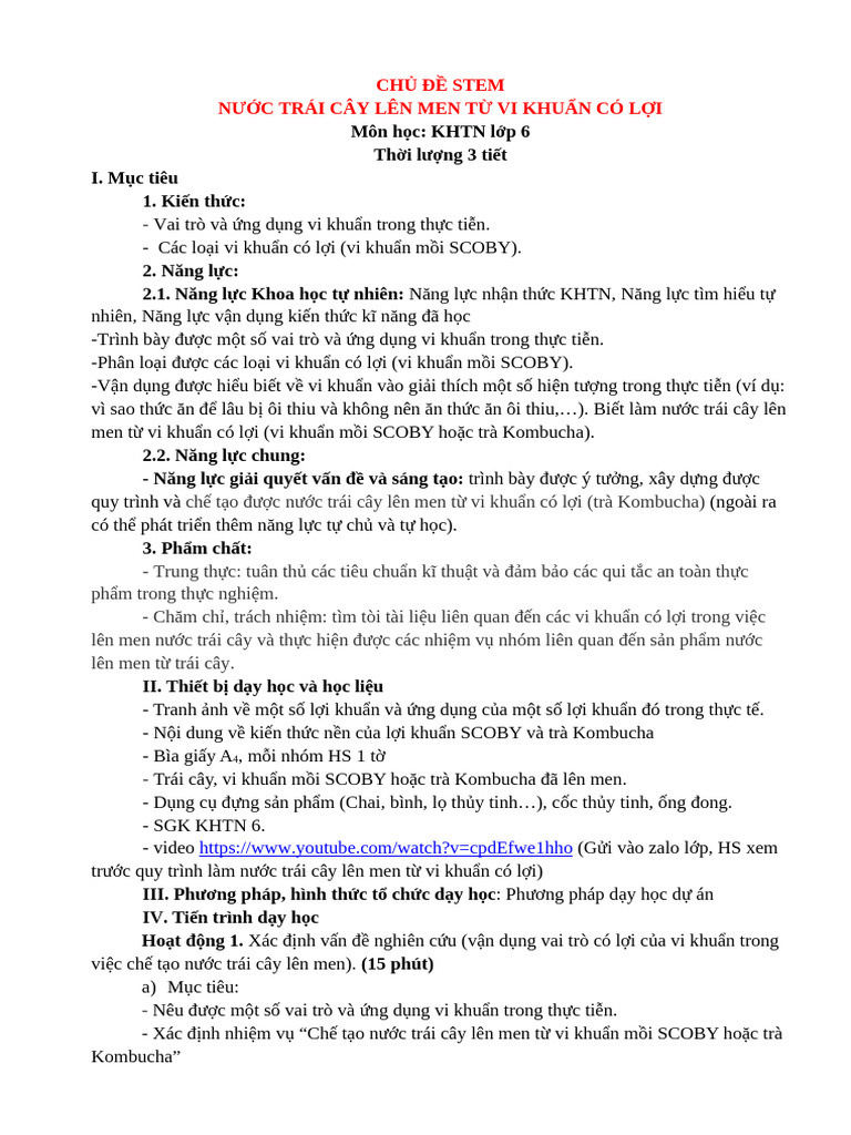 Srem - KHTN 6 Nư C Trái Cây Lên Men | PDF