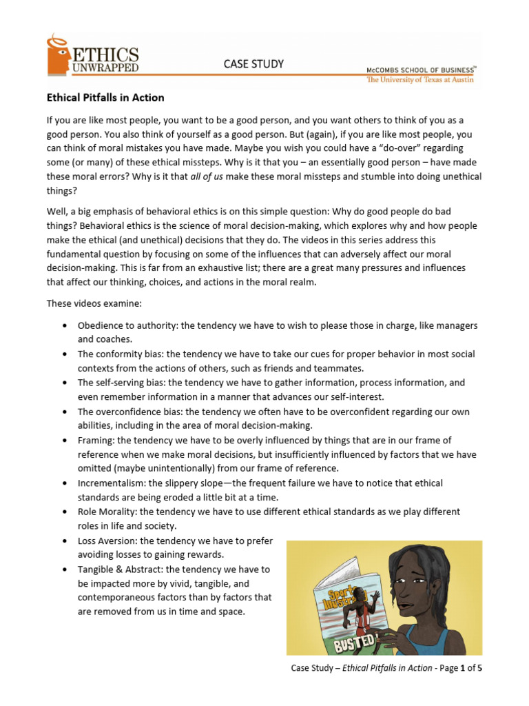 Ethical Pitfalls - Intro To BE - Case Study - English | PDF | Bias ...