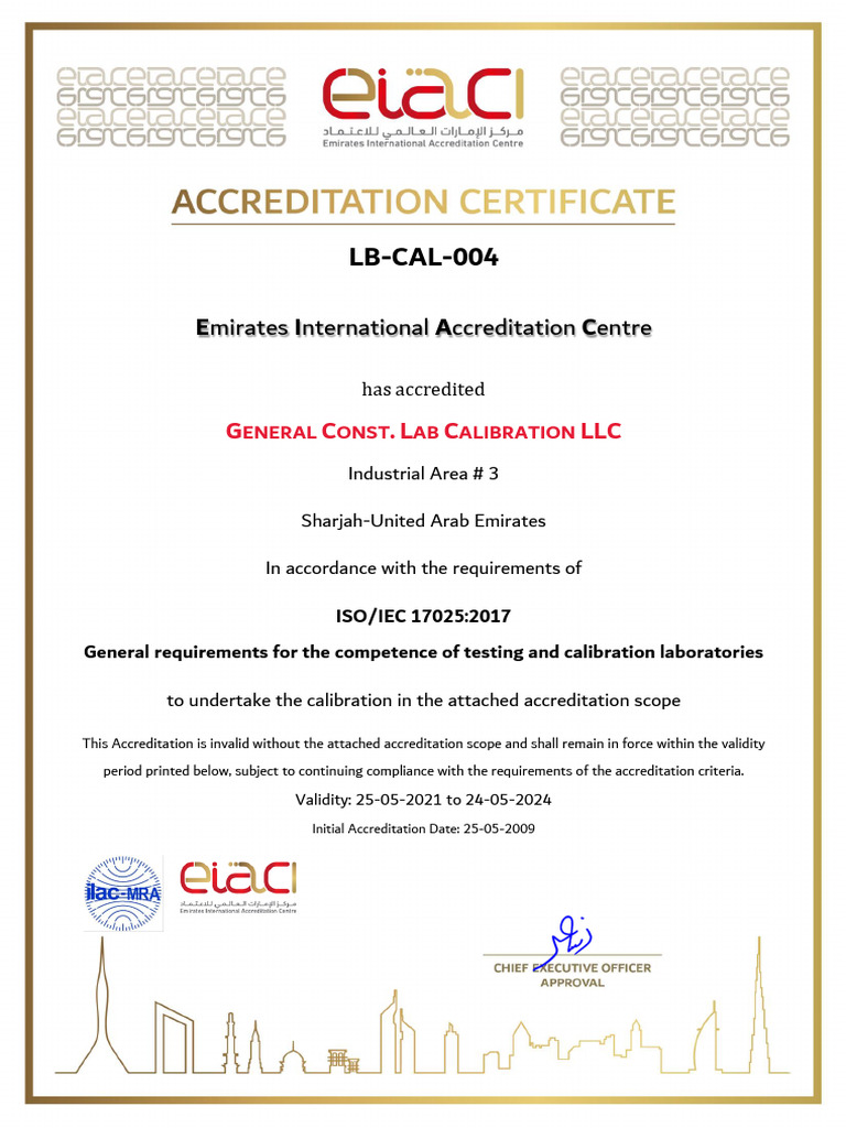 Emirates Lab Calibration Accreditation | PDF | Calibration | Laboratories