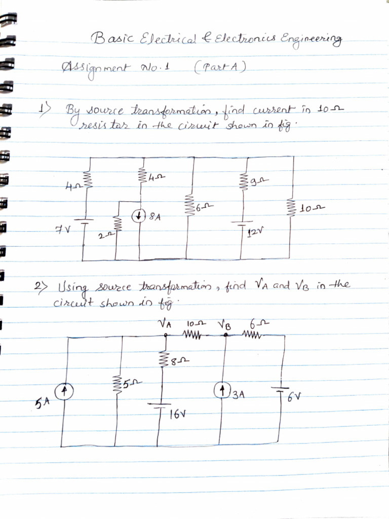 BEEE Assignment 1 (Part A) | PDF