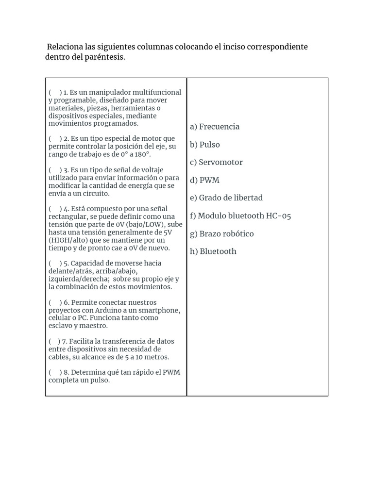 Relación De Columnas Pdf