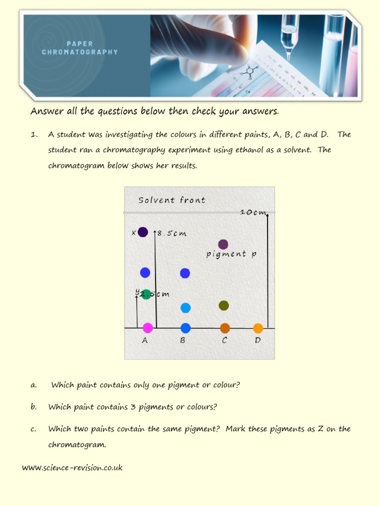 Chromatography Questions Pdf Chromatography Solvent