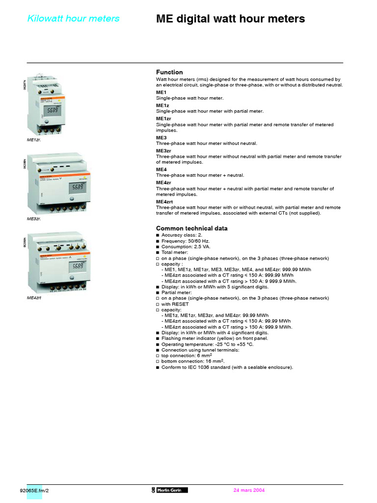 ME4 ZRT | PDF | Watt | Alternating Current