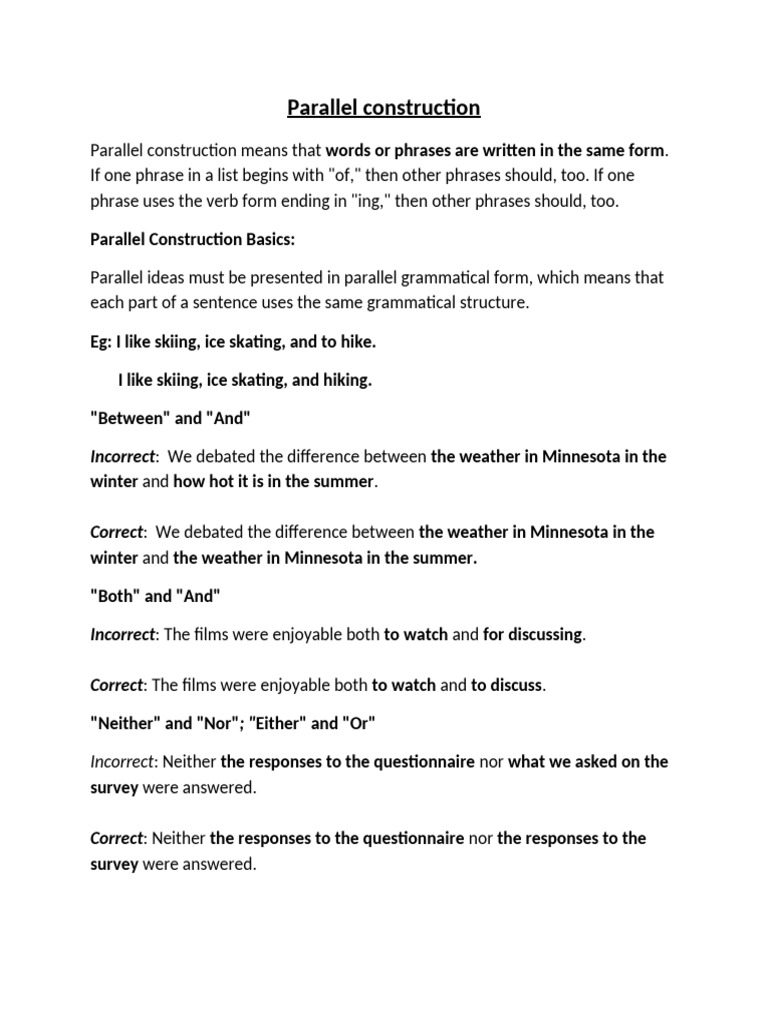 Parallel Construction | PDF