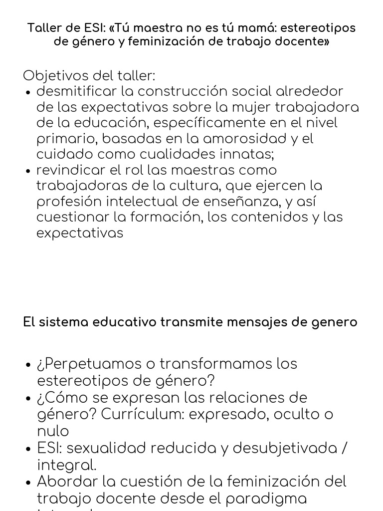 Taller de ESI | PDF | Enseñando | Maestros