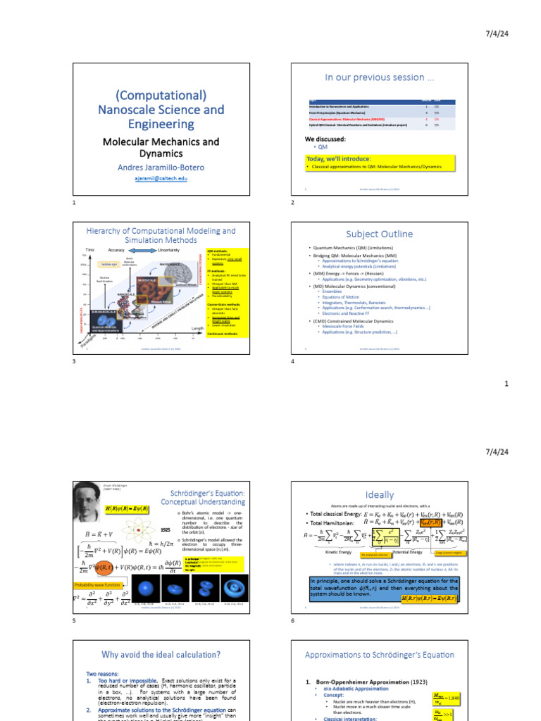 Molecular Mechanics and Dynamics | PDF | Molecular Dynamics | Electron
