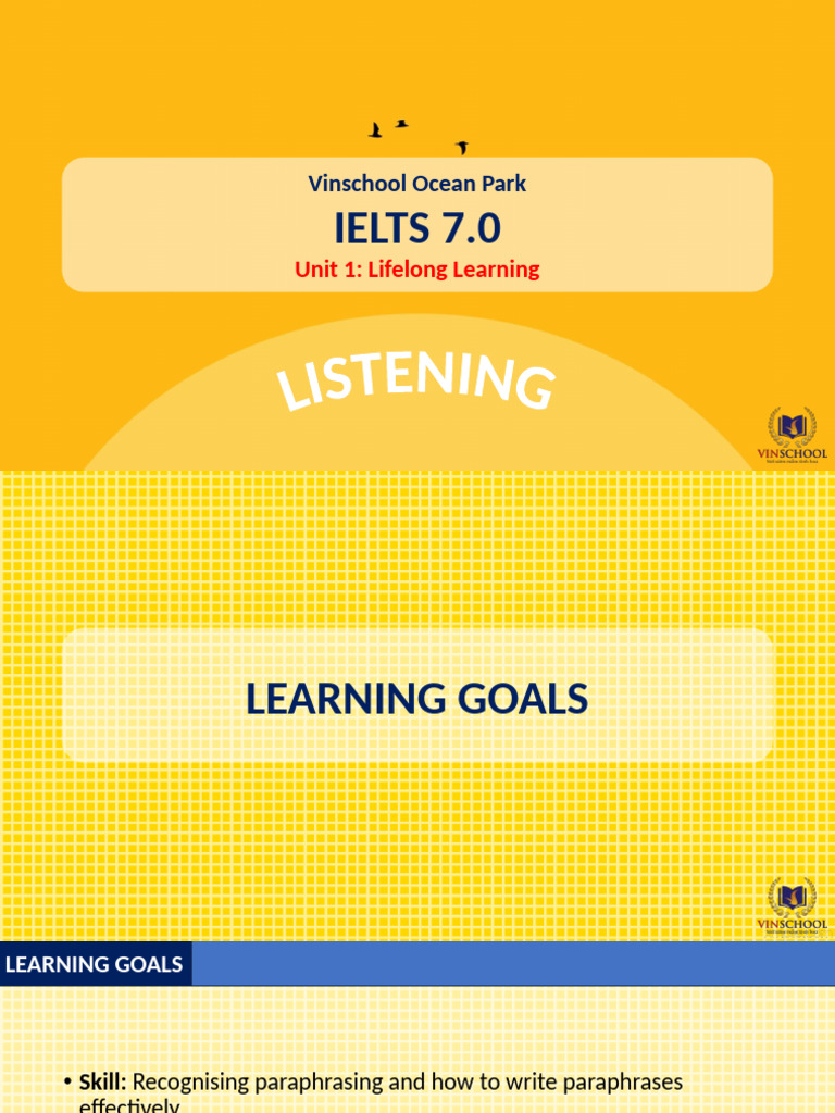 U1 Listening IELTS 7 | PDF | Career & Growth