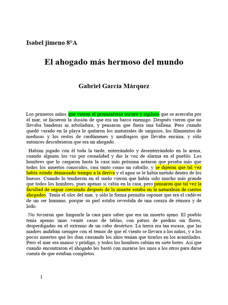 El ahogado más hermoso del mundo | PDF | Ciencias de la Tierra