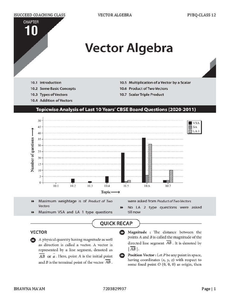 10_vector algebra_pybq_qa | PDF | Algebra | Mathematics