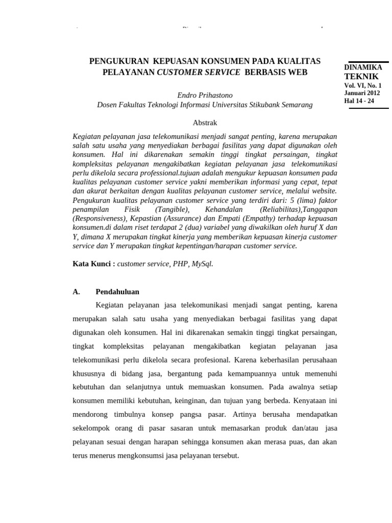 Pengukuran Kepuasan Pelanggan | PDF