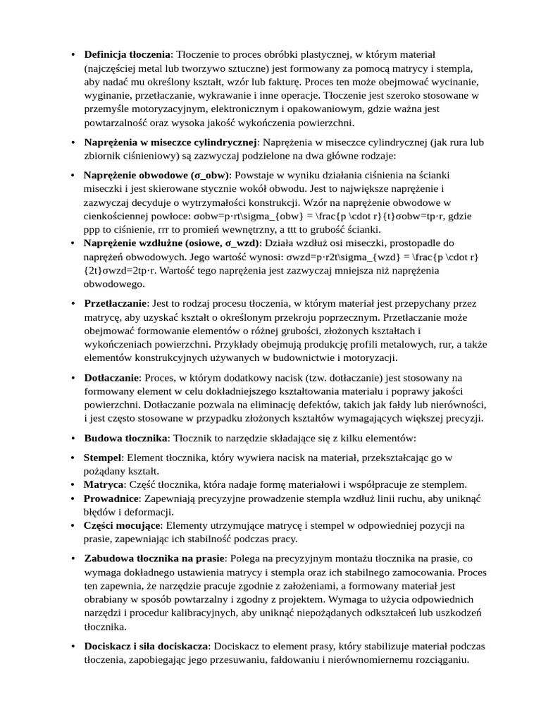 Obroba Plastyczna Tloczenie | PDF