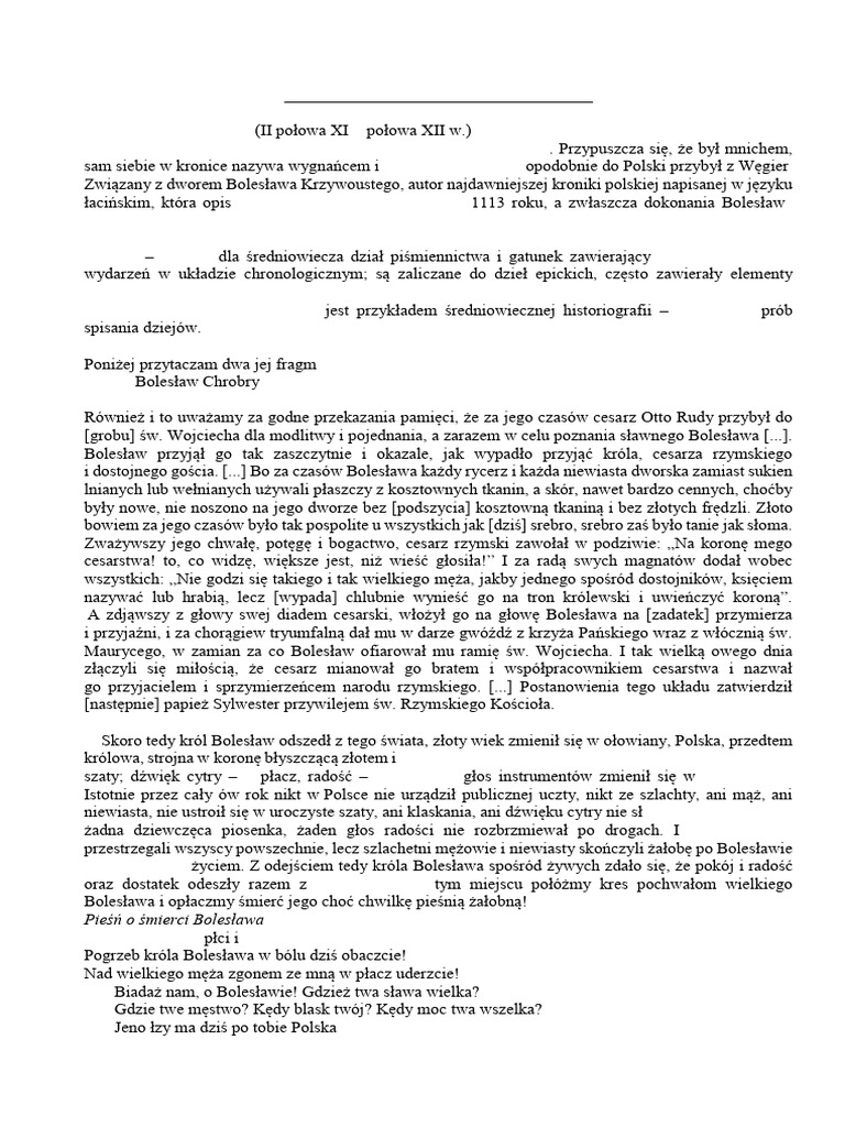 18gall Anonim Kronika Polska | PDF