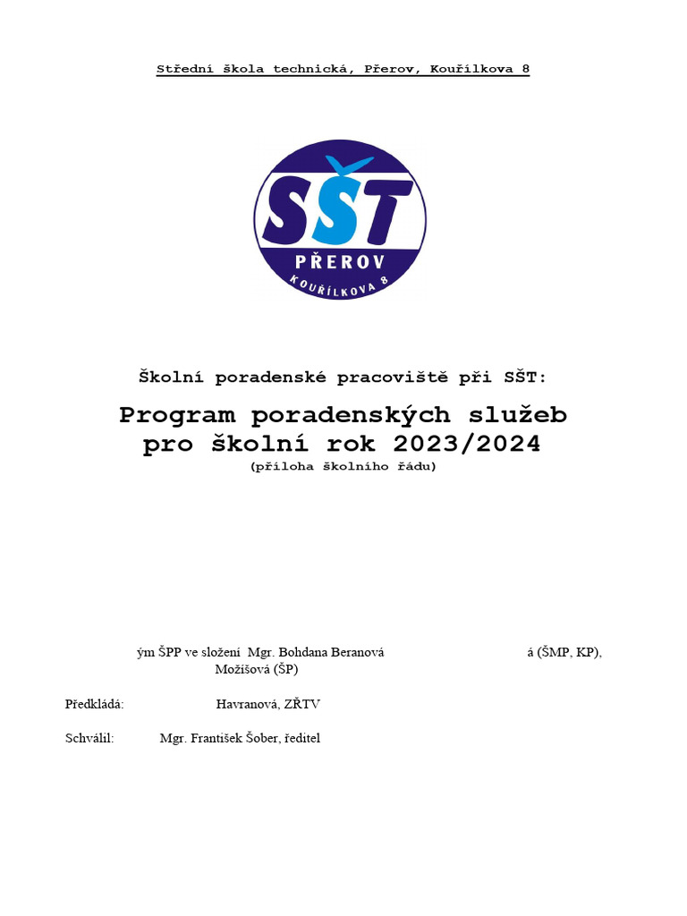 Program-poradenskych-sluzeb SST 2023 24 | PDF