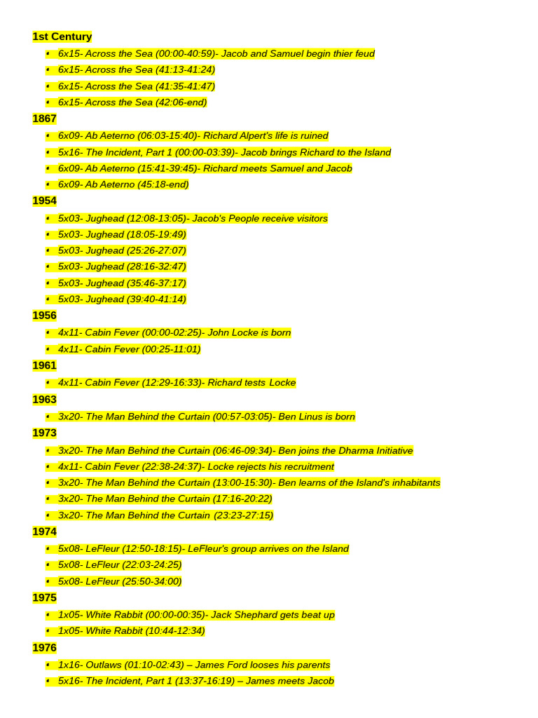 LOST ORDER | PDF | American Television Episodes | Television Episodes