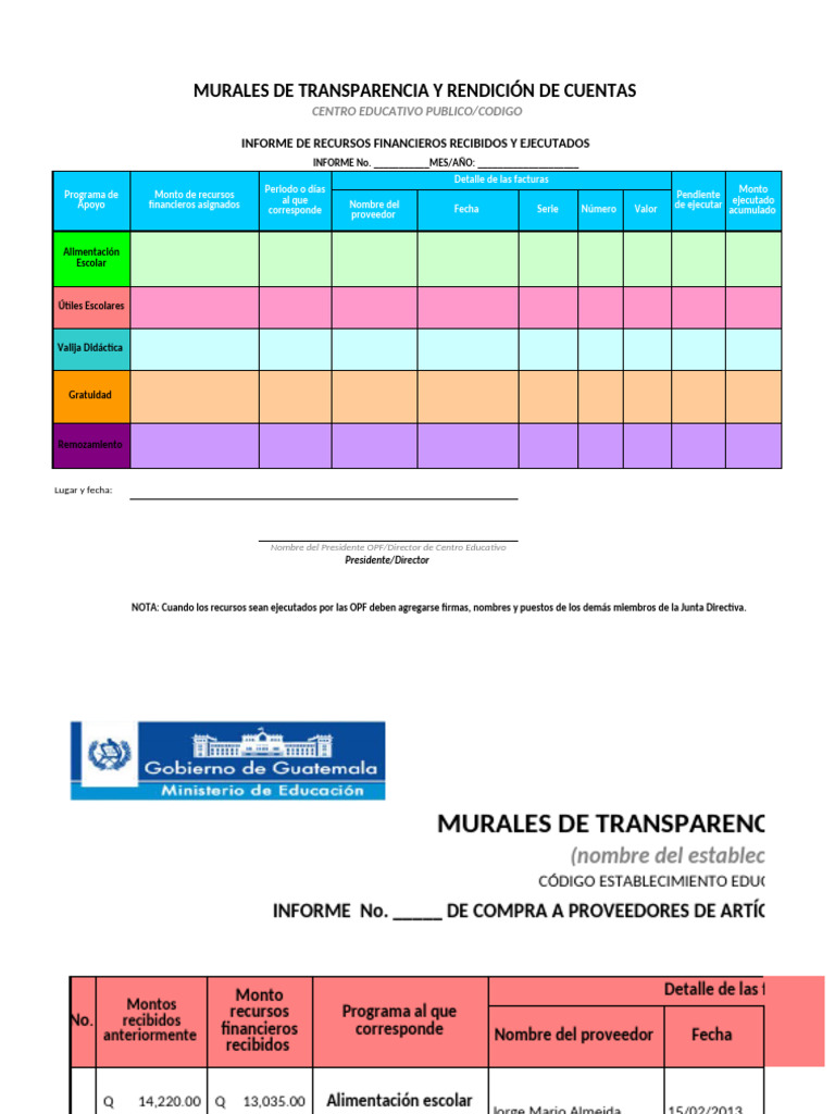 PRA-FOR-34 MURAL DE TRANSPARENCIA CENTROS EDUCATIVOS | PDF