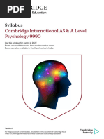 Psychology As:a Level (9990) - 2024:2026 Syllabus | PDF | Psychology ...