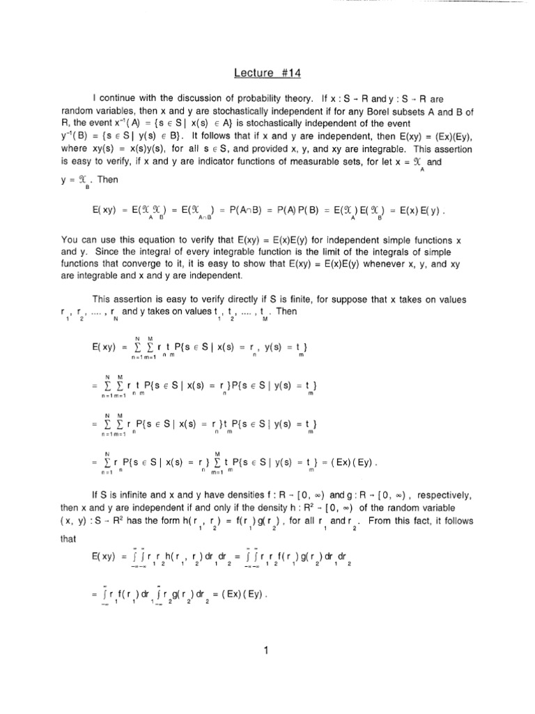 Lec14 - Mathematics Camp - Yale University Campuses | PDF