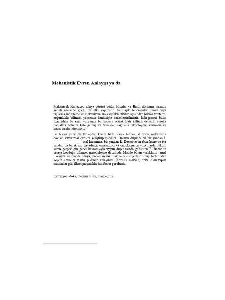 Mekanistik Evren Anlayışı | PDF