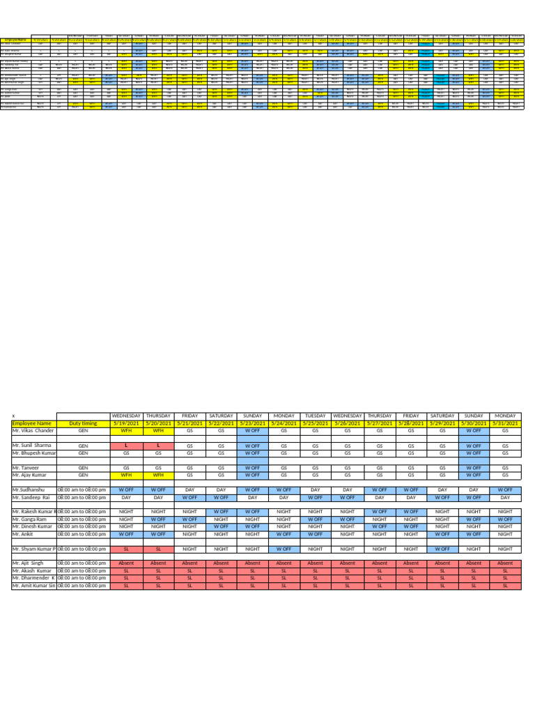Duty Roaster Month of Nov.-2024 | PDF