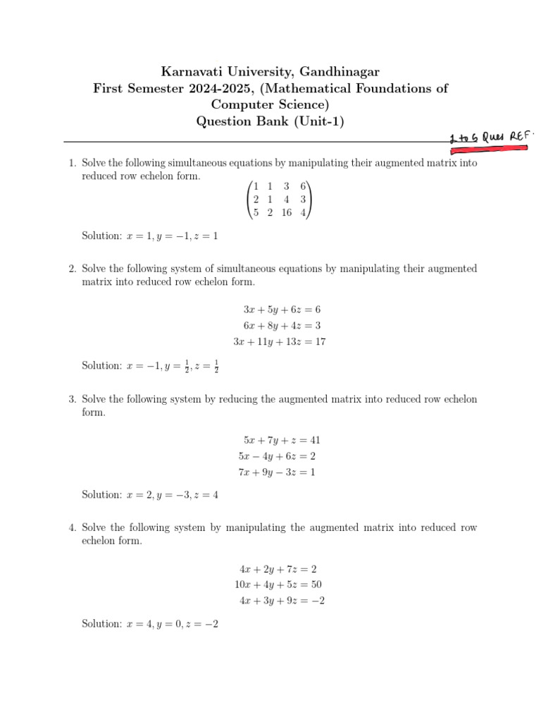 Question Bank MFCS | PDF | Mathematical Physics | Numerical Analysis