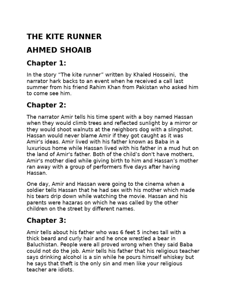 The Kite Runner Chapter Summaries | PDF