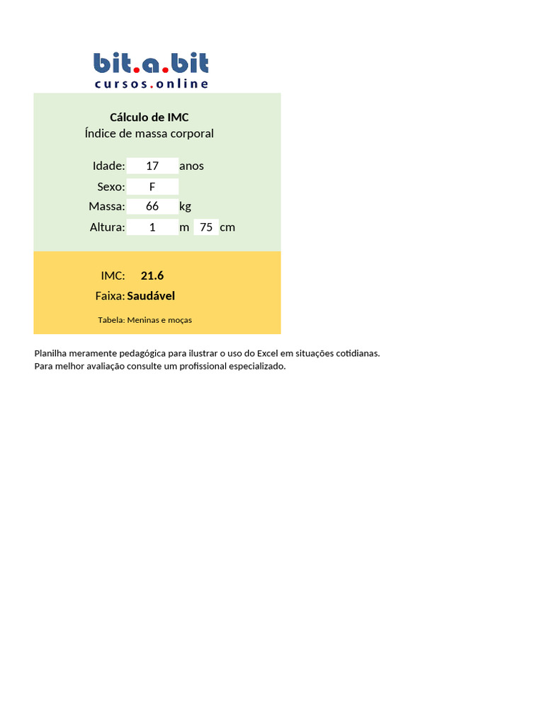 calculadora-imc | PDF | Índice de massa corporal | Obesidade
