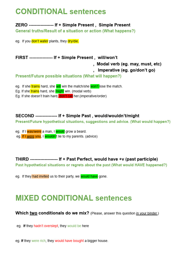 Conditional Sentences | PDF