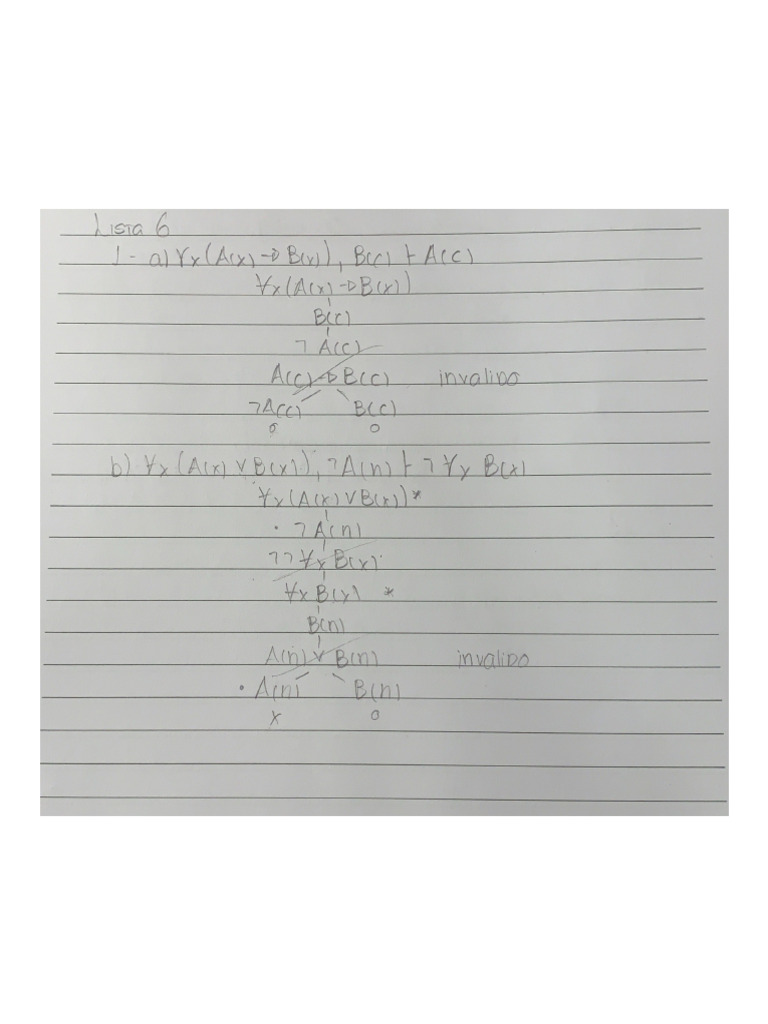 Lógica Lista 6 | PDF