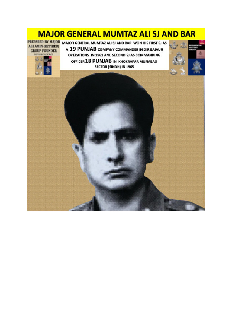 Major General Mumtaz Ali SJ and Bar | PDF