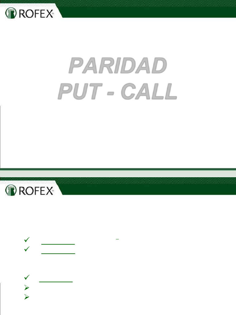 Opciones Paridad Put Call | PDF | Mercados financieros