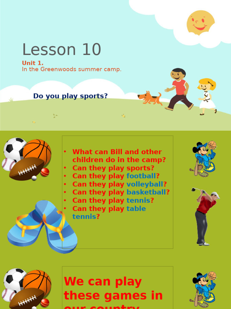 Lesson 10 Do You Play Sports | PDF