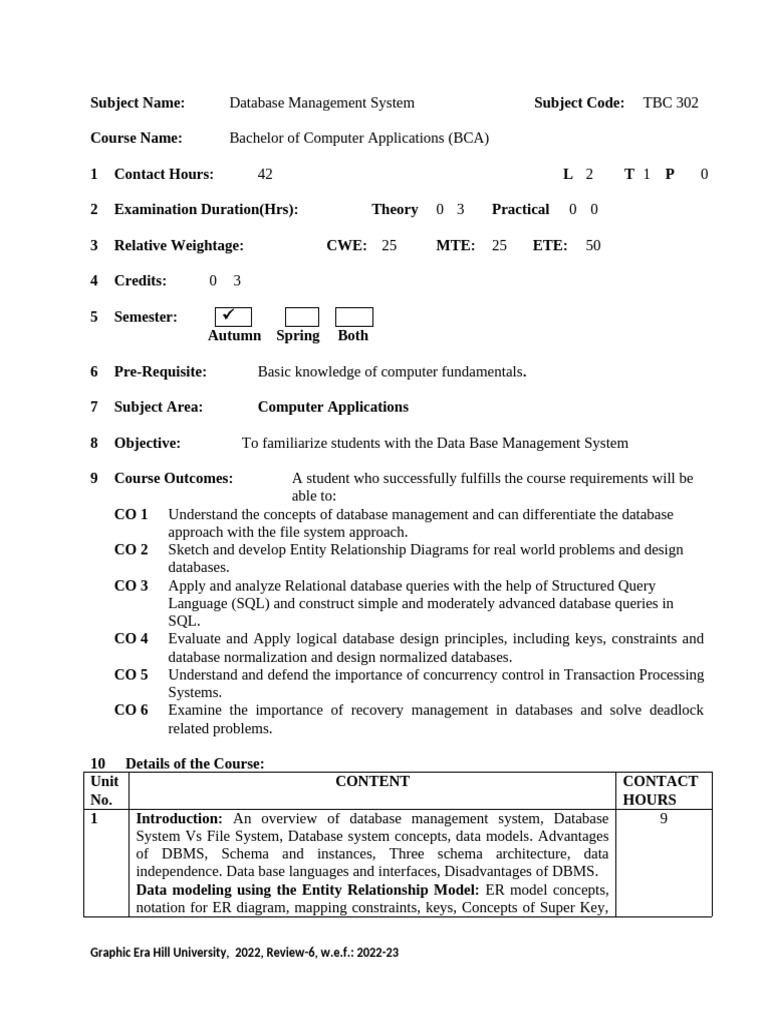 TBC 302 Database Management System-1 (2) | PDF | Databases | Relational Database