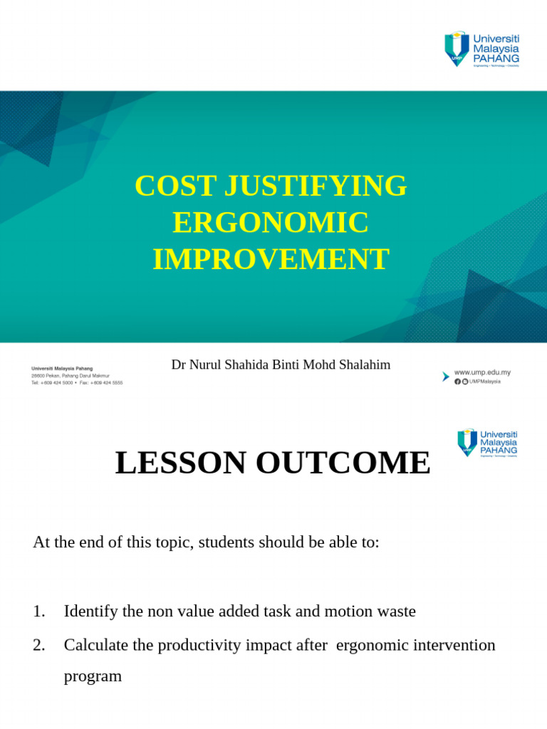 Chapter 8 Cost Justifying Ergonomic Improvement | PDF | Human Factors ...