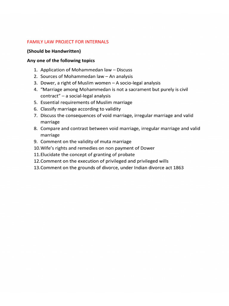 Family Law Project | PDF