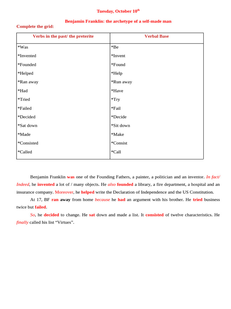 Benjamin Franklin's Achievements | PDF | Language Arts & Discipline